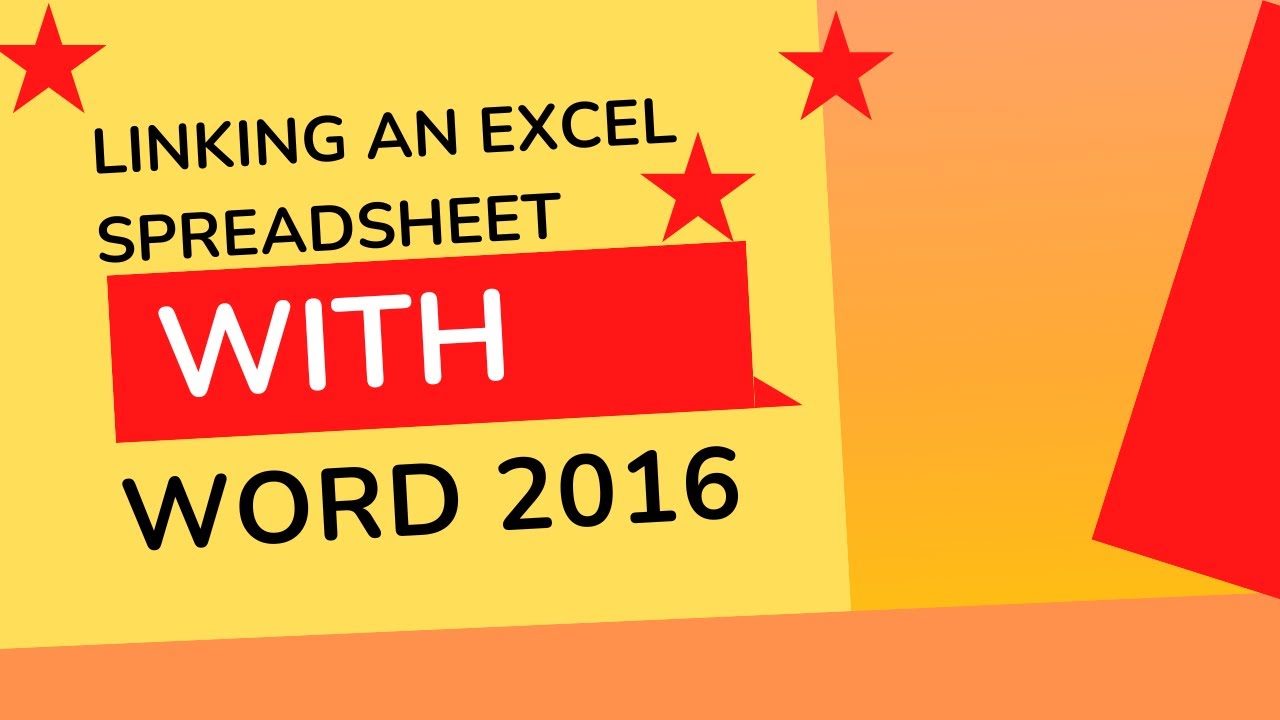 Linking an Excel spreadsheet with Word 2016 | Sehar Royal Tech | LECTURE 21 - YouTube