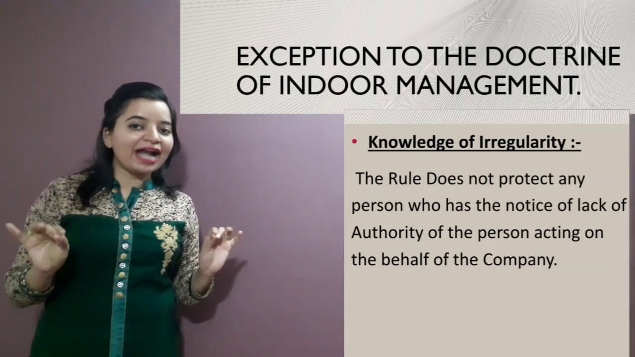 Doctrine of indoor management/Turquand's rule - YouTube