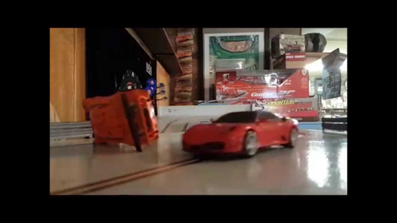 Scalextric in car video.Drifting battles. Tokyo carpark style. - YouTube