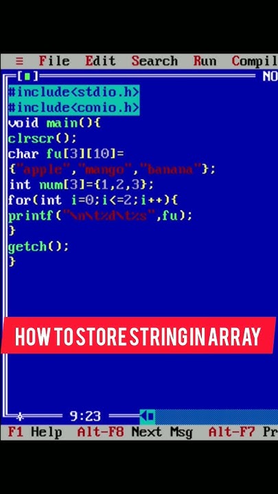 How to store string in array | C programming #shorts #viral #shortsvideo - YouTube