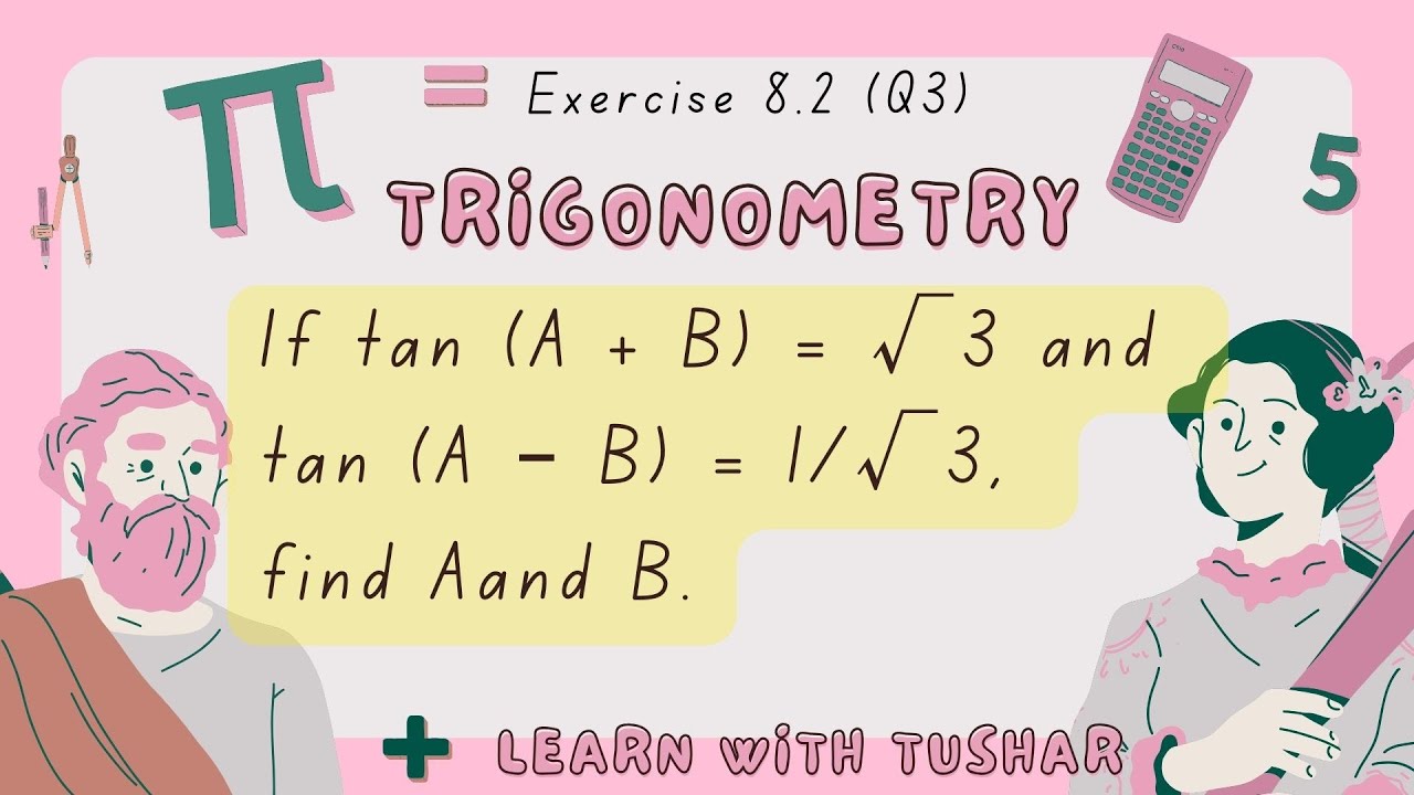 #trigonometryclass10 | Ex8.2 | Q3 | If tan(A+B)=root3 and tan(A–B)=1 ...