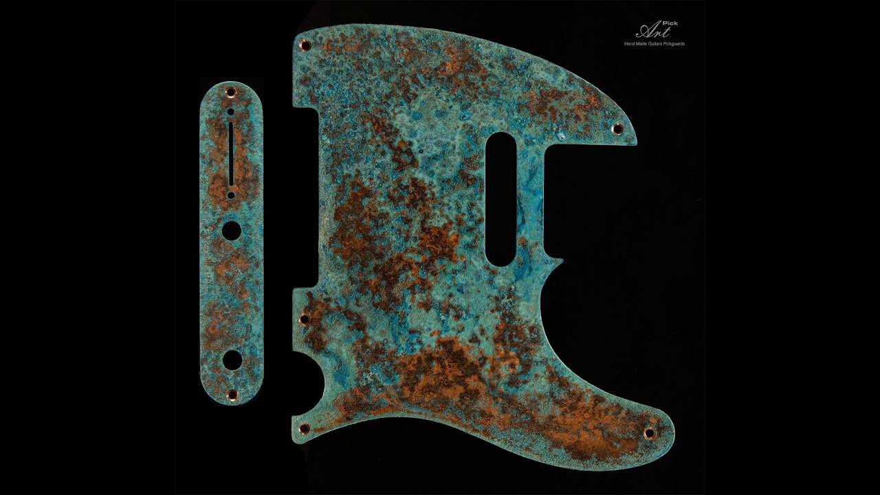 Telecaster Pickguard Copper Patina set 2 YT - YouTube