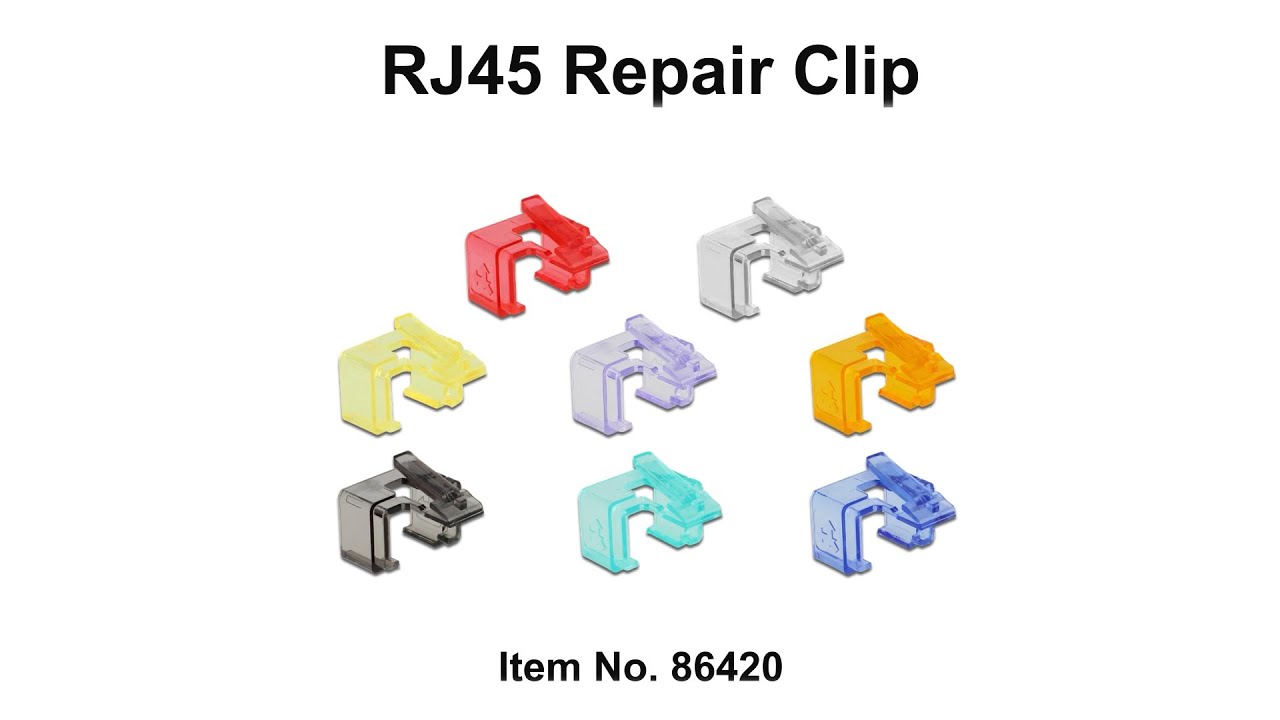 Delock RJ45 Repair Clip 16 Pieces (2 pieces per color) - YouTube