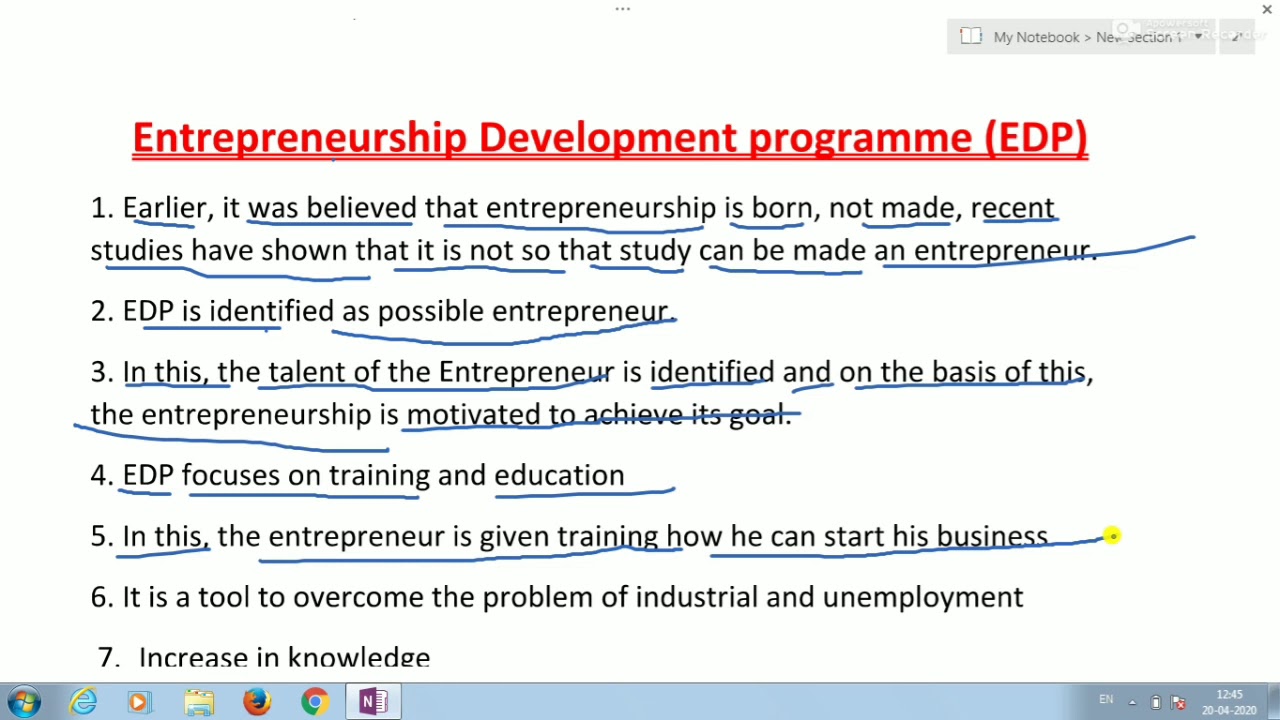 Entrepreneurial Development Program (EDP) in Hindi - YouTube
