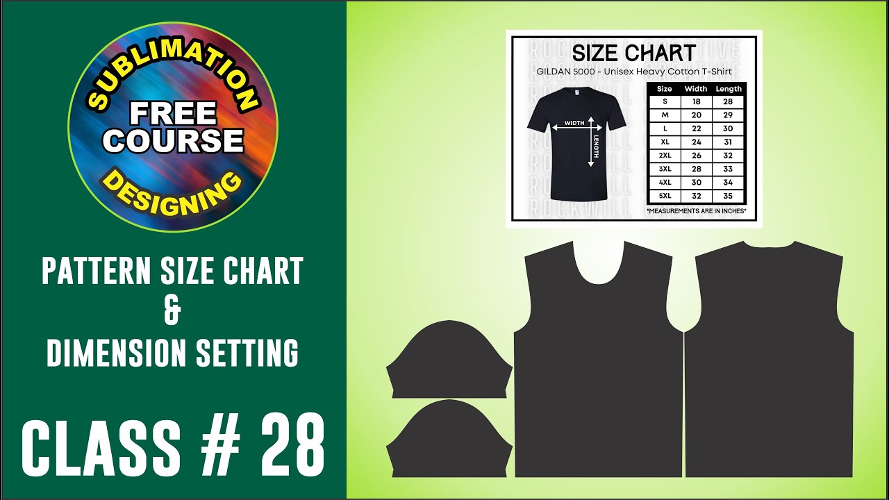 Class # 28 pattern setting according size chart | dimension settings ...