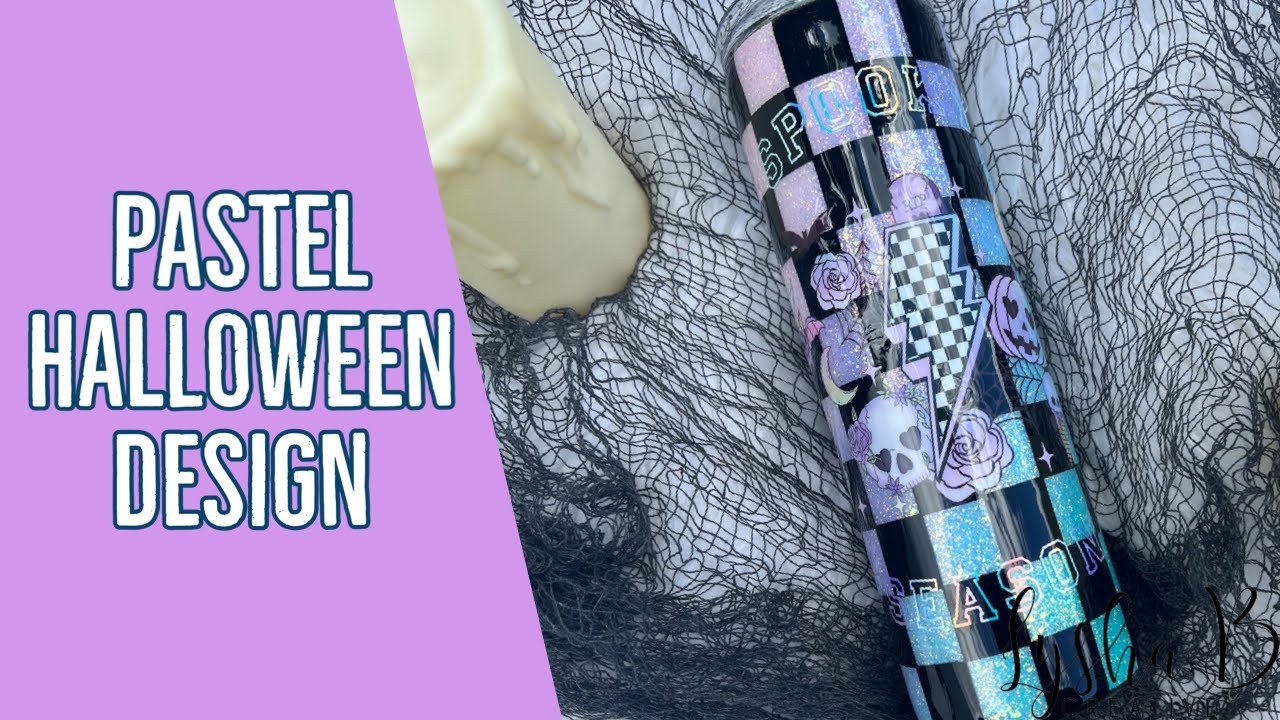 Pastel Halloween, UVDTF under epoxy, Glitter Swirl spooky design ...