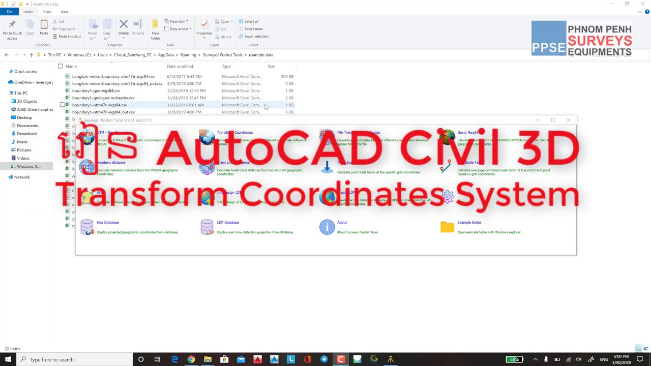 Surveyor pocket tools [ How to Transform Coordinate System] - YouTube