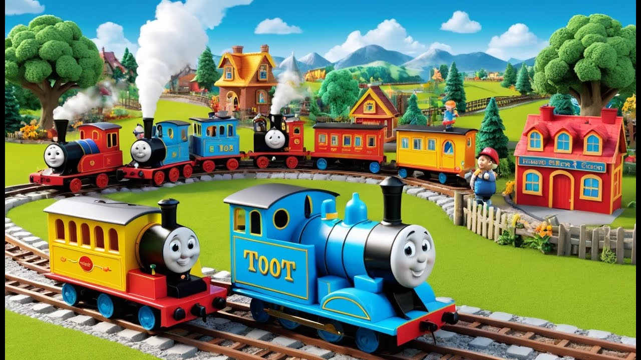 Round and Round the Little Train | Joyful Nursery Rhyme for Kids | Fun ...