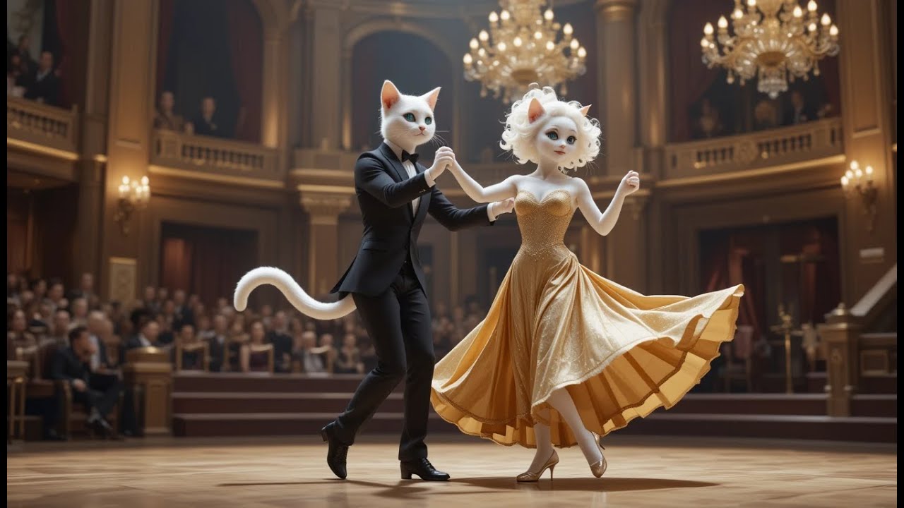 Feline Tango: A Ballroom Purr-formance - Cat Training Tips - YouTube