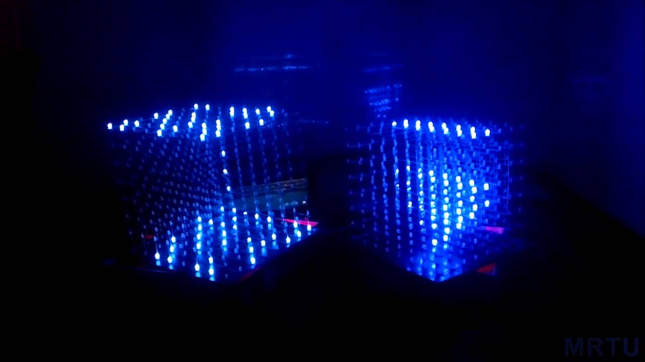 Blue LED-Cube 8x8x8 - YouTube