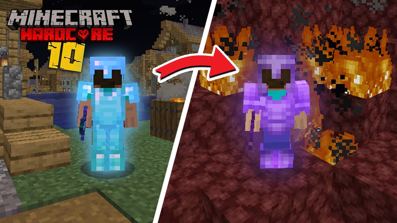 FULL ENCHANTED NETHERITE GEAR In Minecraft Hardcore! - YouTube