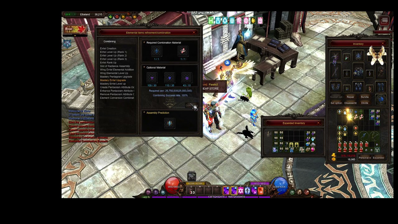 Mastery errtel upgrade Mu online S16 - YouTube