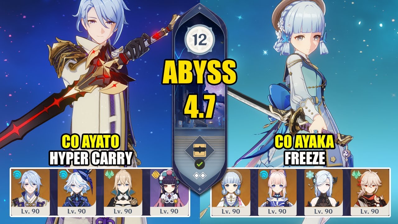 C0 Kamisato Ayato Hyper Carry & C0 Kamisato Ayaka Freeze | Spiral Abyss ...