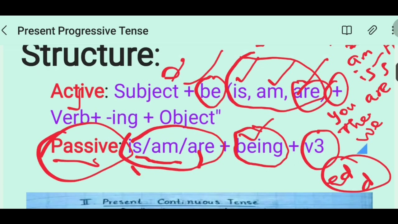 Lesson 2:- Present Continous Tense || Active Voice and Passive Voice of ...