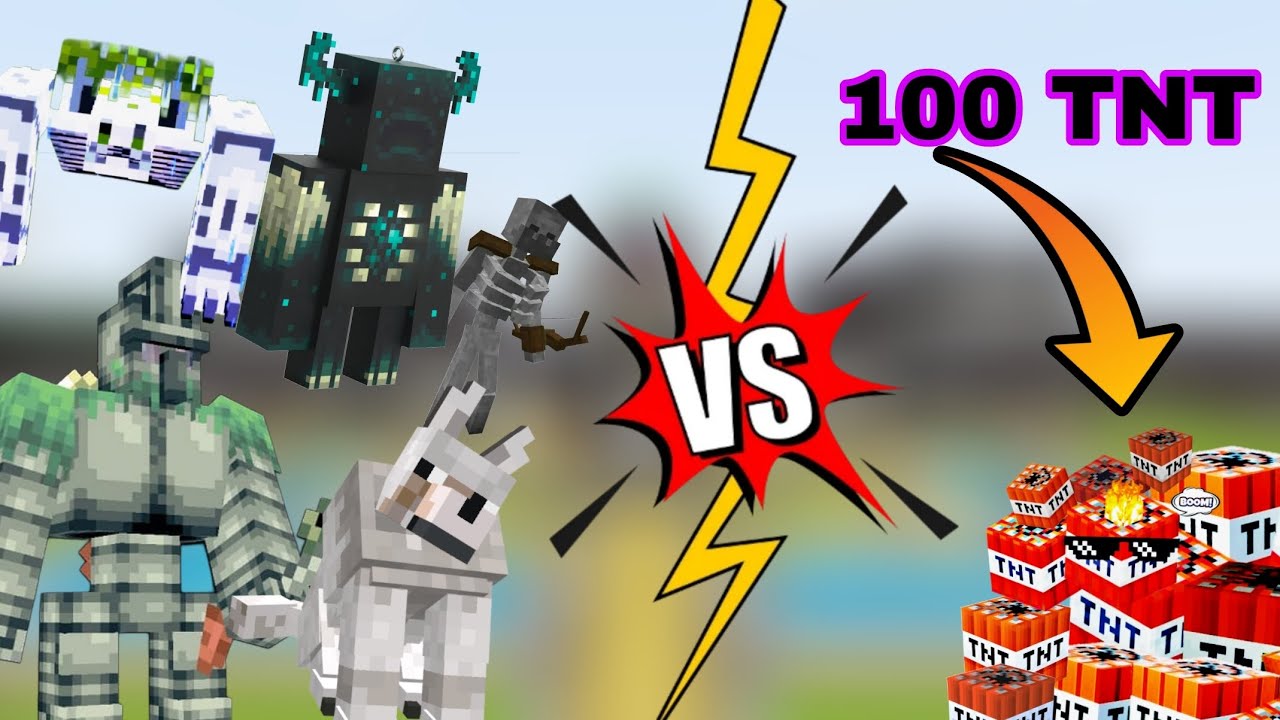 minecraft mob vs 100 tnt challenge in minecraft || minecraft challenge tnt || - YouTube