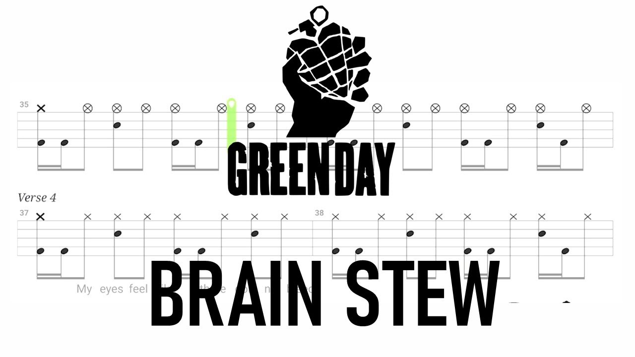 Green Day - Brain Stew (🔴 Drum Notation | Tutorial) @chamisdrums Bass ...