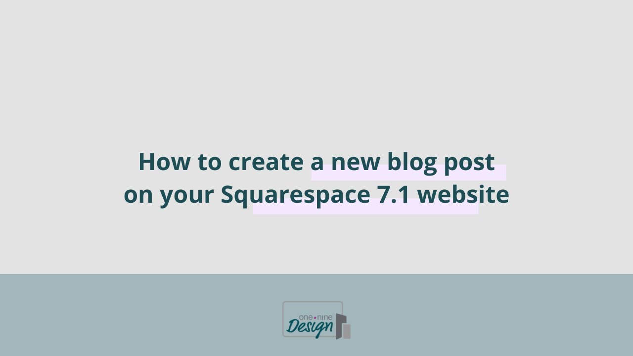 How to add a new blog post in Squarespace 7.1 - YouTube