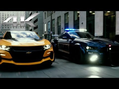 Transformers 5 El ultimo caballero: Persecución en Londres/Bee vs Barricade/Español Latino/4K-UHD