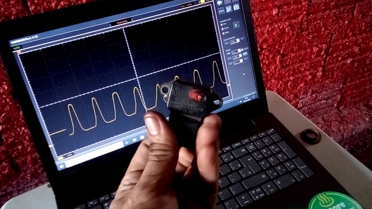 Teste sensor map com osciloscopio - YouTube