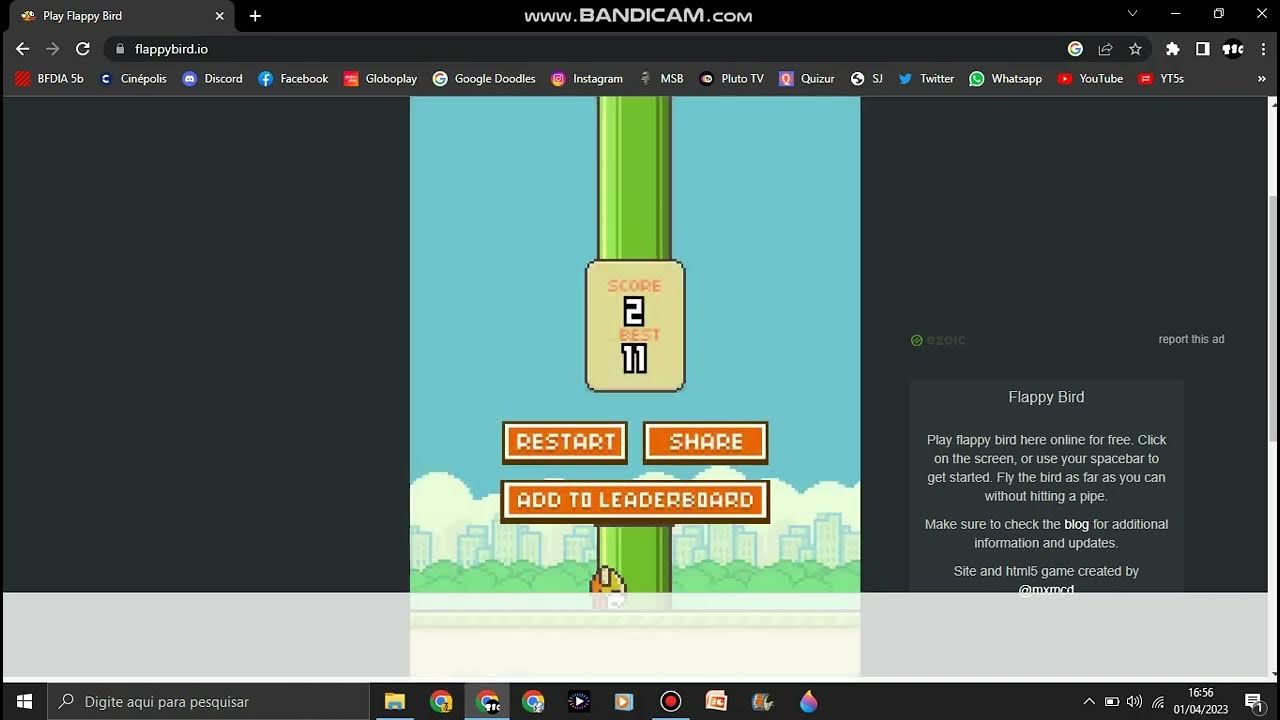 Flappy Bird (2013) Gameplay - YouTube