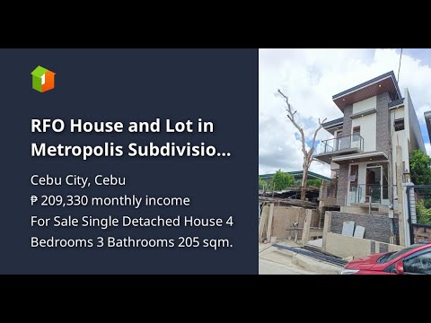 RFO House and Lot in Metropolis Subdivision , Talamban Cebu City - YouTube