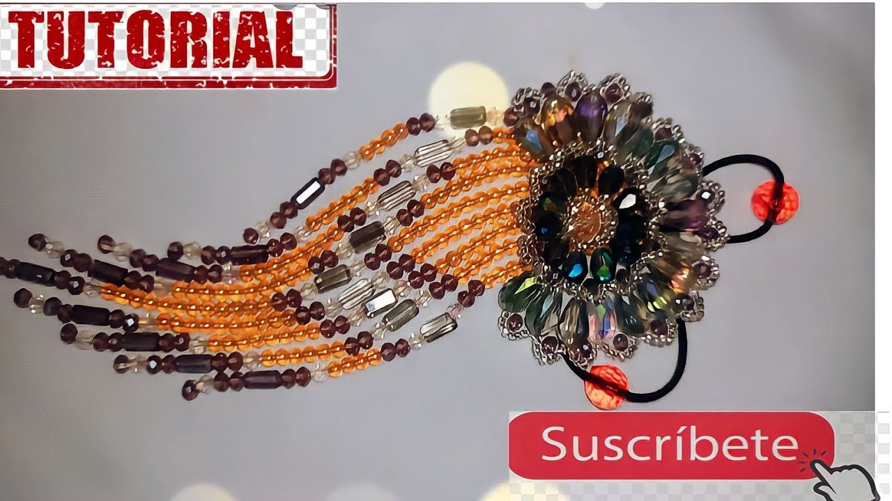 BINCHA!para cabello en mostacilla y Murano TUTORIAL paso a paso - YouTube