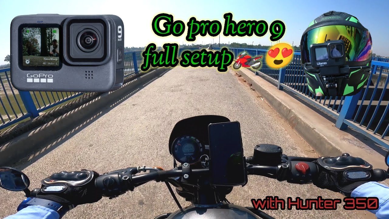 Finally I completed my go pro setup 📷 | go pro hero 9 | hunter 350 ...