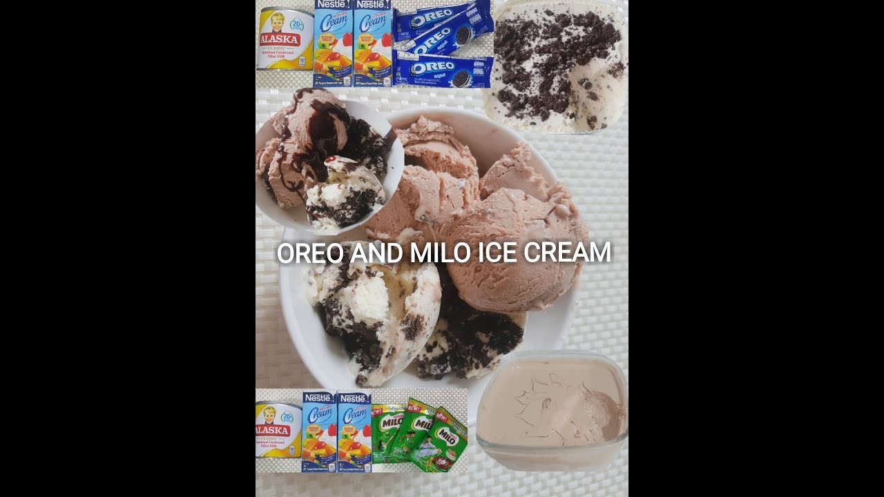 easy home made OREO and MILO ice cream - YouTube