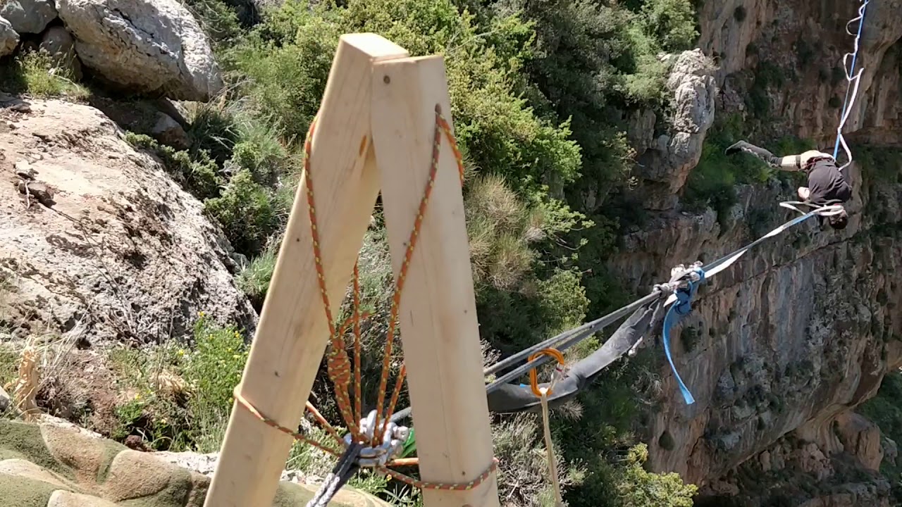 Sling Hang Frame Highline Bouncing - YouTube