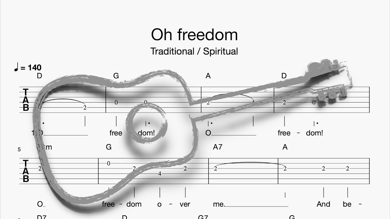 Gitarre: O Freedom (Tabulatur, Melodie, Akkorde, Text) - YouTube
