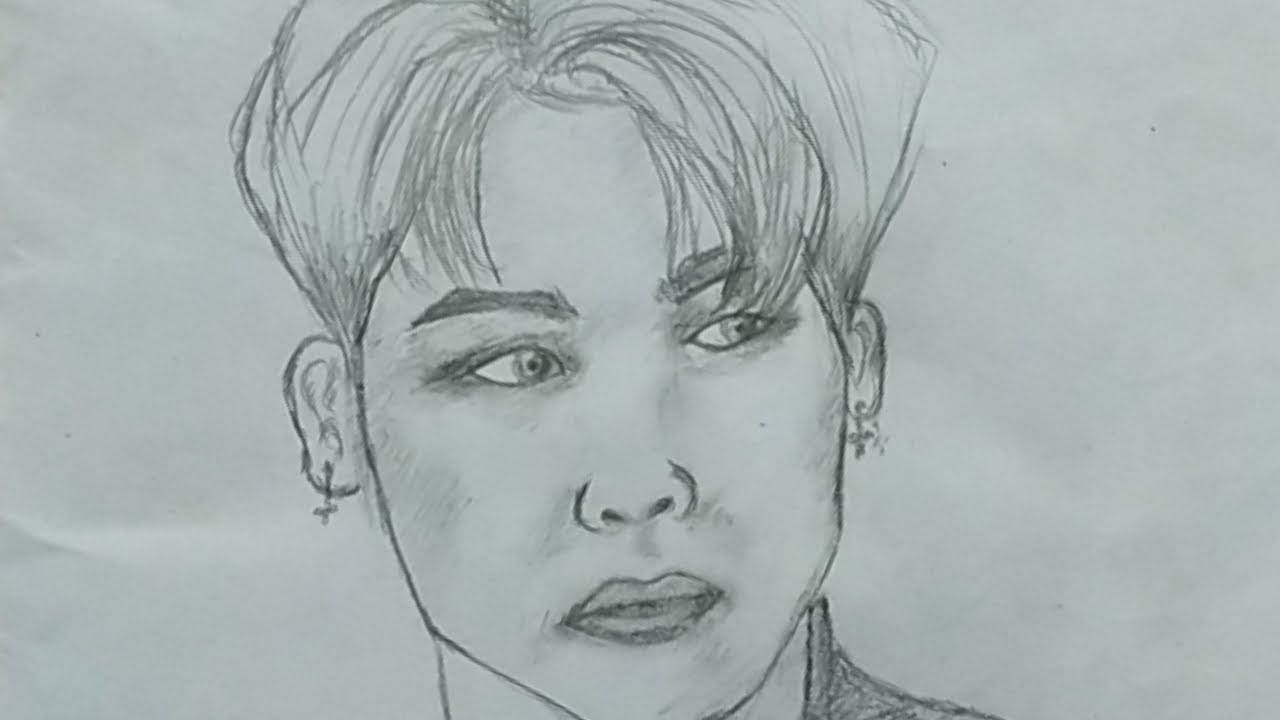 BTS jimin pencil drawing | jimin pencil sketch|how to draw - YouTube