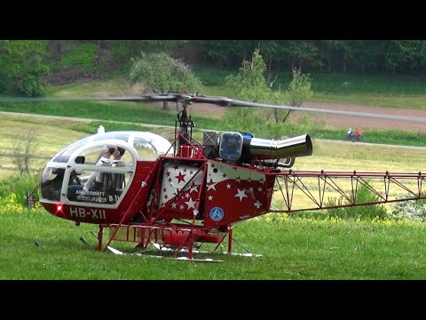 Aerospatiale SA 315B Lama HB-XTM Scale 1:4 Vario Helicopter RC Turbine ...