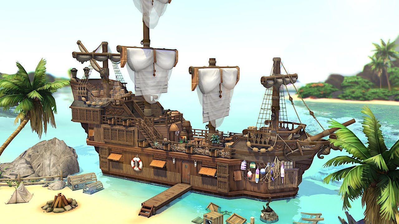 The Pirate Ship | The Sims 4 - Speed Build (NO CC) - YouTube