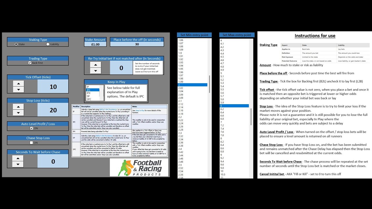 Back to Lay and Lay to Back trader Bot - YouTube
