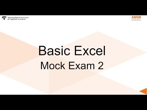 Basic Excel: Mock Exam 2 - YouTube