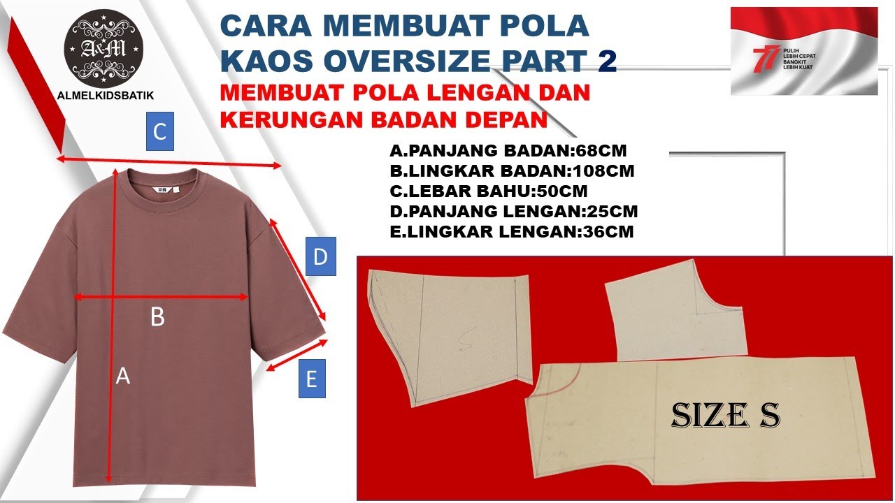 CARA MEMBUAT POLA KAOS OVERSIZE PART 2 MEMBUAT KERUNGAN LEHER DEPAN DAN ...