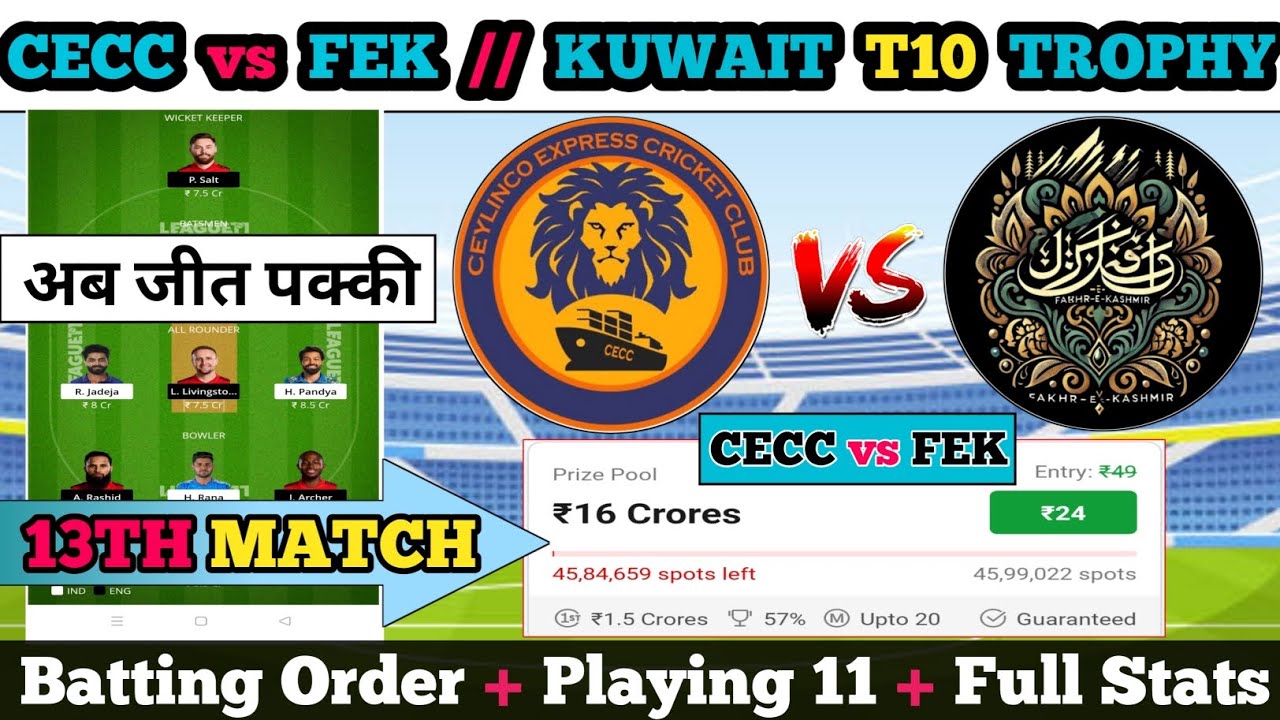 Cecc vs fek || Cecc vs fek prediction || Cecc vs fek 13th Match || Cecc ...