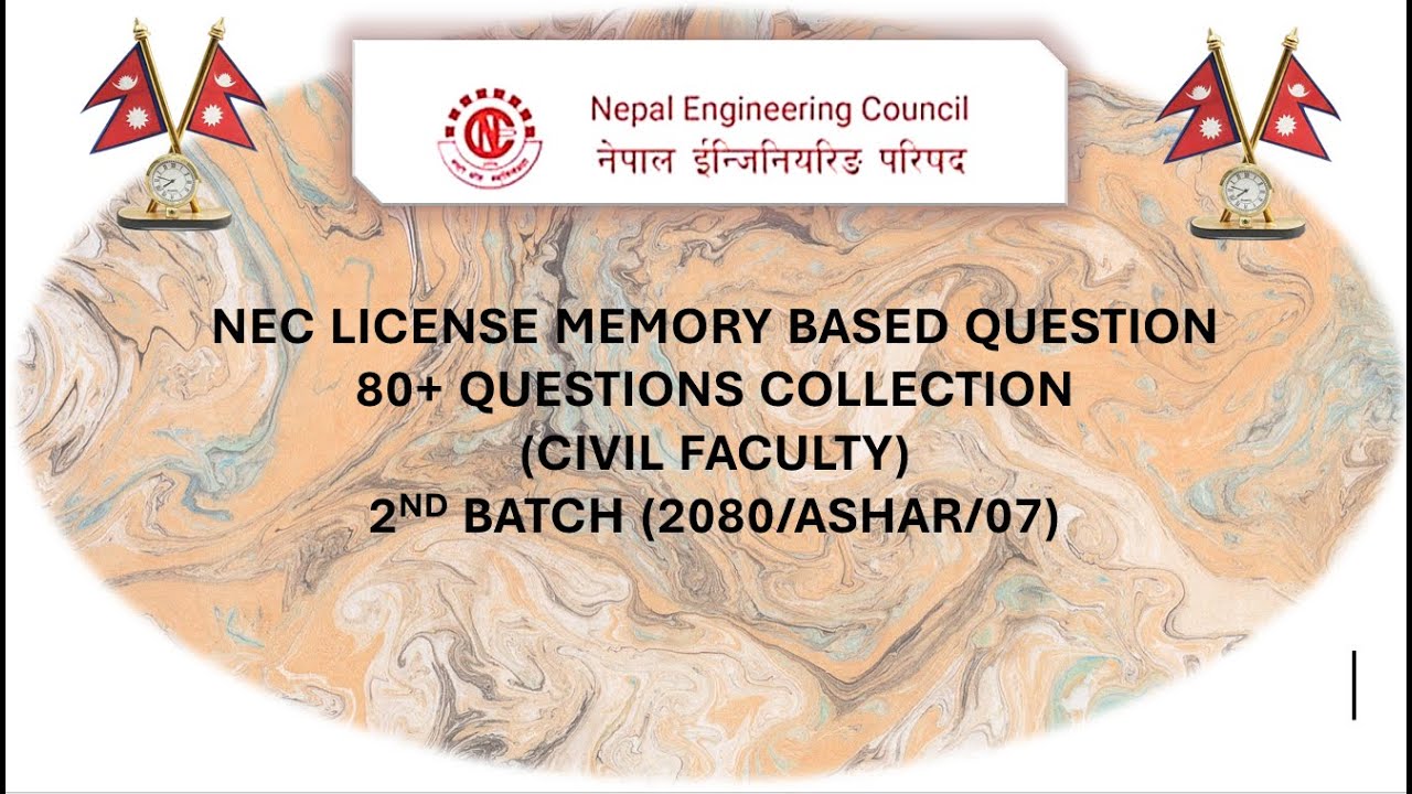 NEC LICENSE QUESTIONS COLLECTION (CIVIL)#Nec#neclicenseexam question# ...