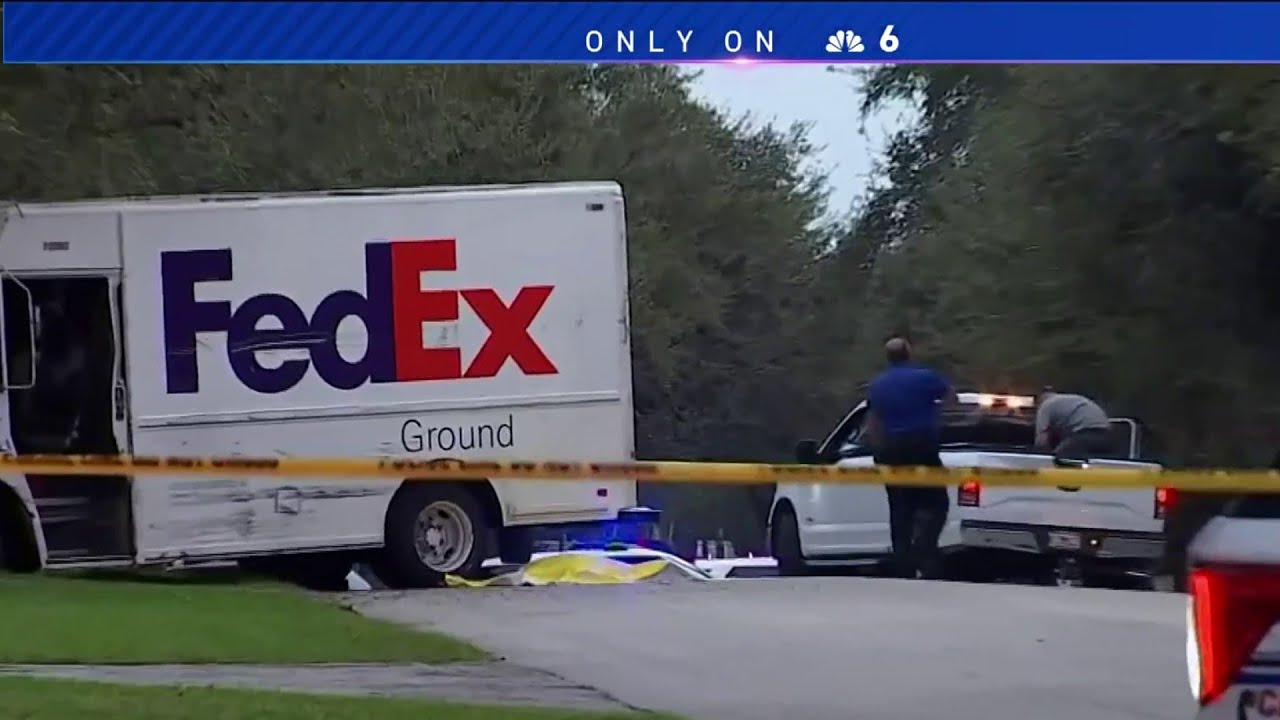 CAUGHT ON CAMERA: FedEx Truck Swerving Down Coral Gables Road Before ...