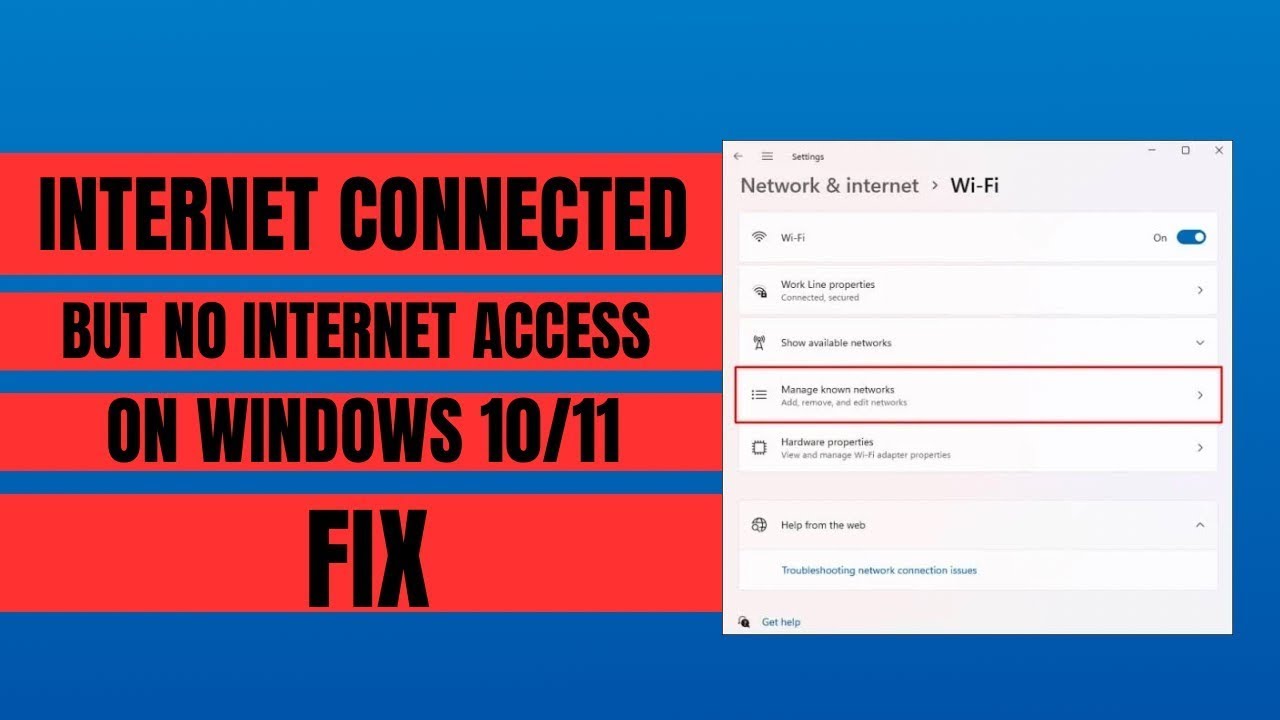 How To Fix Internet Connected But No Internet Acces For Windows 10/11 ...