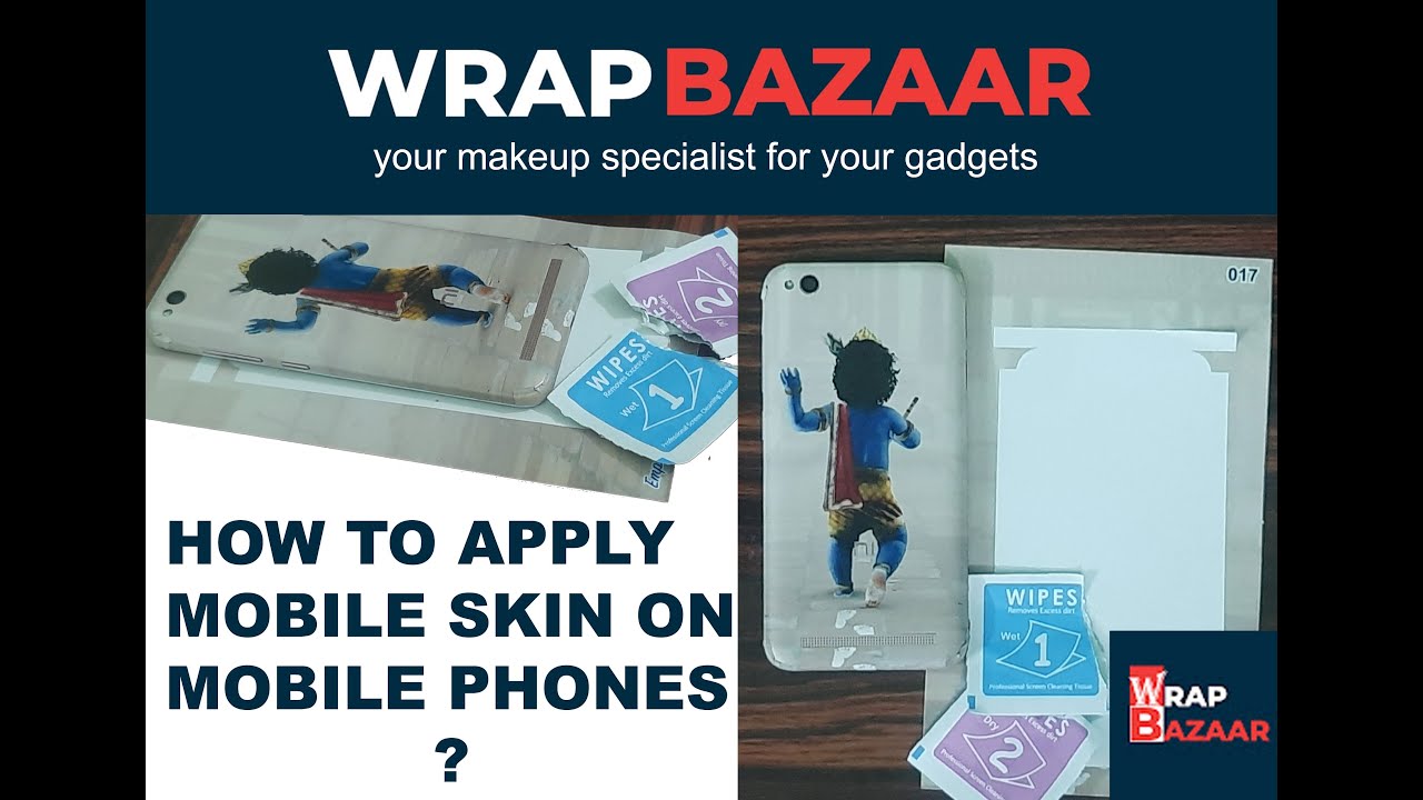 How to apply mobile skin on mobile phones - WrapBazaar - YouTube