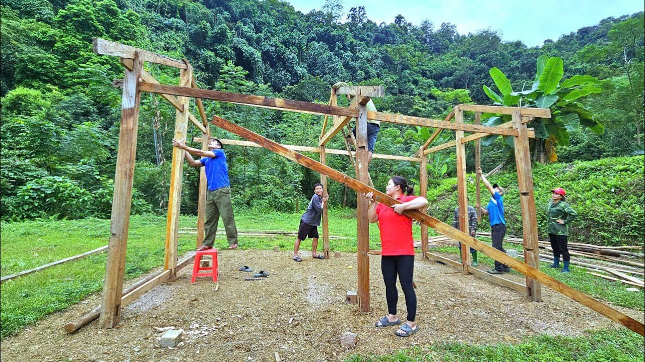 FULL VIDEO : Complete wooden house with the help of kind people - The ...