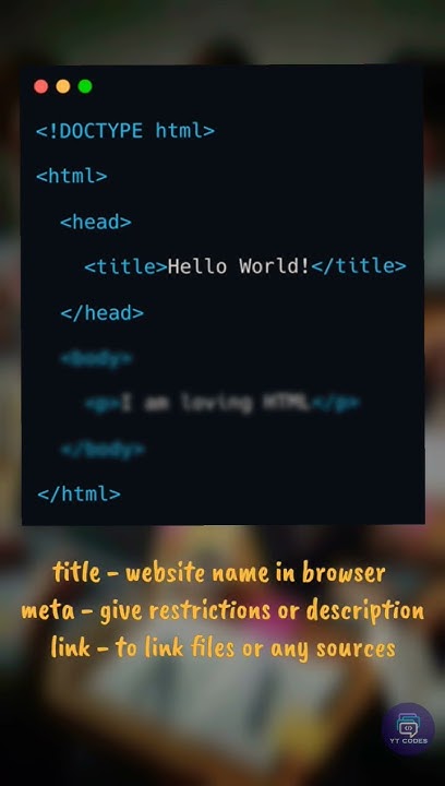 HTML overview #codelife #developer #coders #html #htmltutorial #ytcodes - YouTube