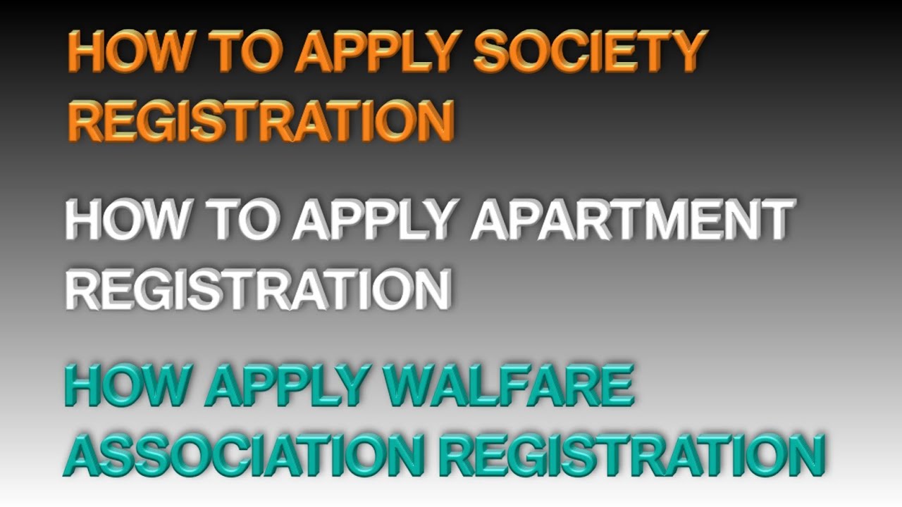 How to apply Society registration || #societyregistration consultant ...