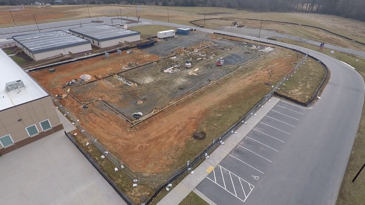 NCLA aerial campus construction update 2/3/2019 - YouTube
