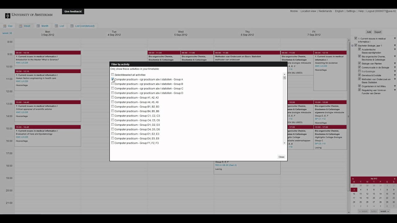 Introduction UvA MyTimetable - YouTube