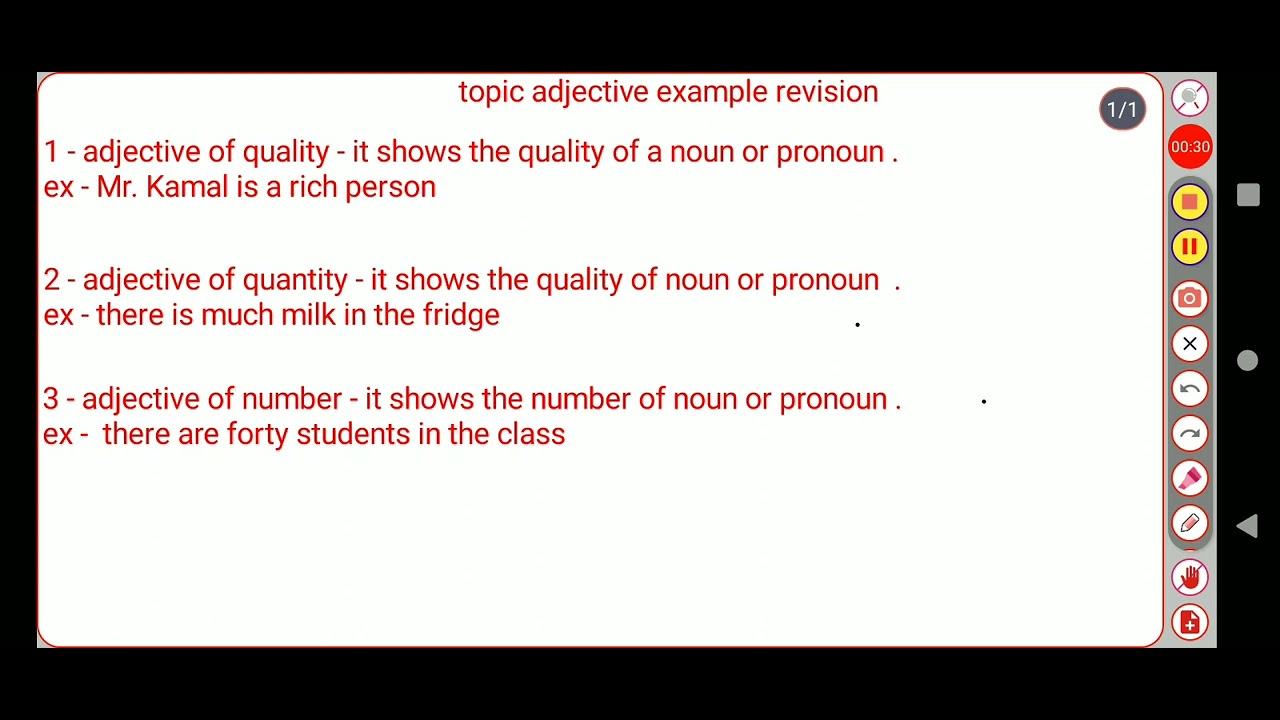 adjective example revision - YouTube