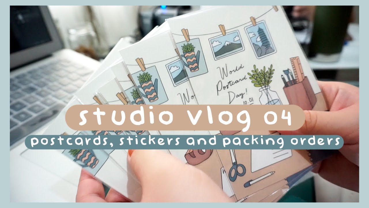 Studio Vlog 04 | Designing postcards, packing orders and making planner ...