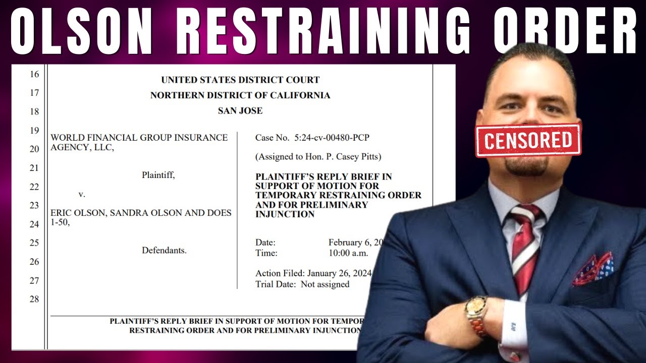 WFG Restraining Order on Eric Olson's Raid; WFG Responds To Olson Lawsuit; Papa Kapp to GFI ...