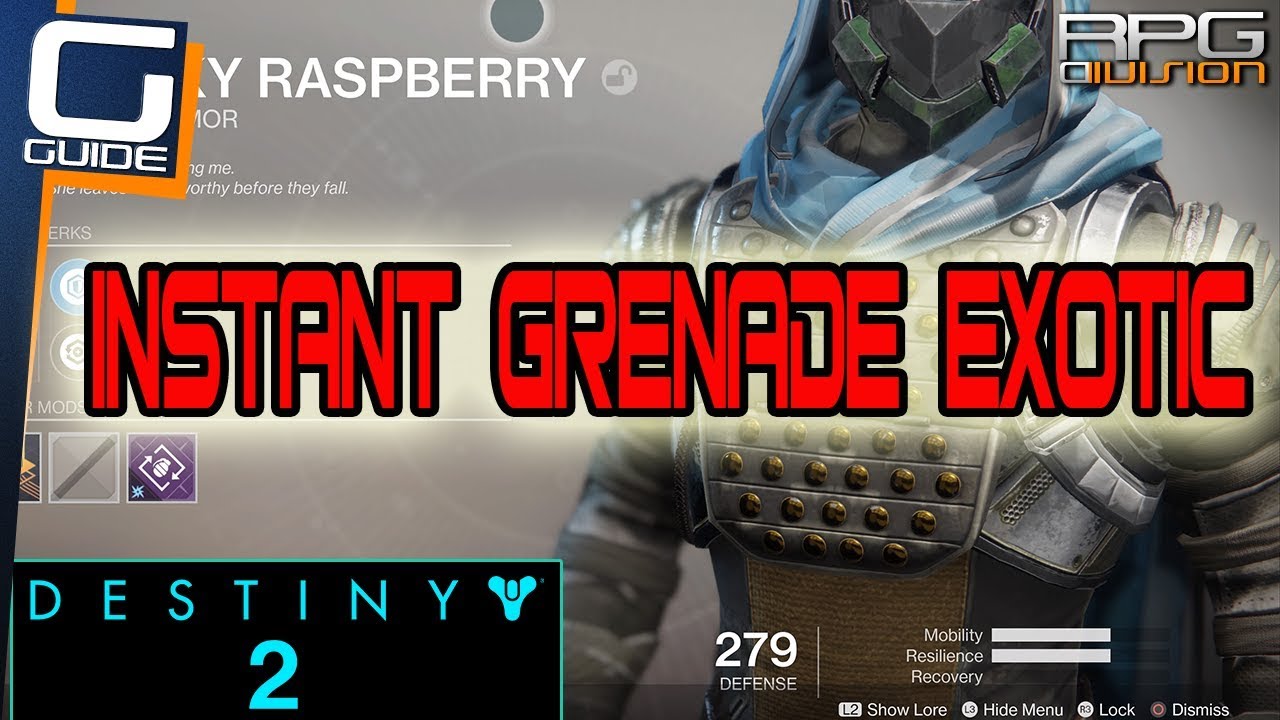 DESTINY 2 - INSTANT GRENADE RECHARGE LUCKY RASPBERRY EXOTIC ARMOR (How ...